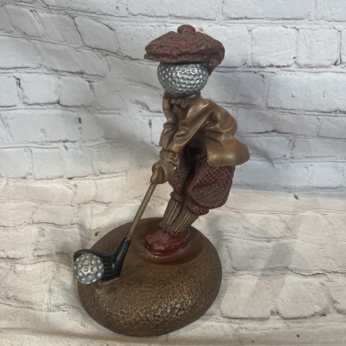 Vintage 1999 Austin Sculpture Bronze Tone Golf Ball Head Golfer See ...