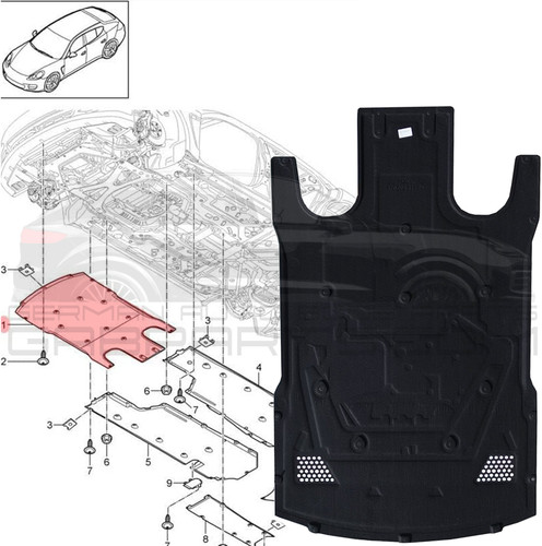 Porsche Panamera 2011-2016 Under Engine Radiator Splash Shield Cover ...