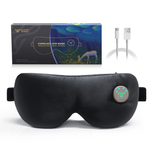 High-Grade Cordless Heated Eye mask for Dry Eyes, Fast Heat,Real Silk ...