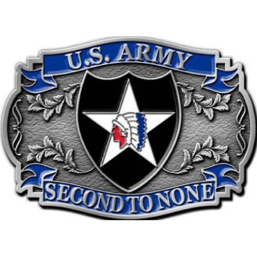 U.S. Army 2nd Infantry Division Second to None Belt Buckle 3 1/4" | eBay