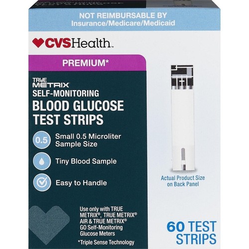 CVS True Metrix 0.5 Blood Glucose 60 Test Strips Exp 2021 for sale ...