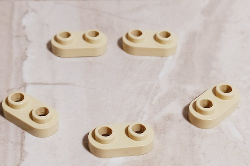 New LEGO Tan Oval Rounded Lot of 5 Round 1x2 Plate two Open Studs 35480 ...