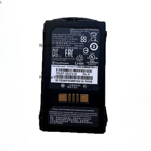 BT-000375 New 6600mAh Battery compatibility ZEBRA MC33 Series BTRY-MC33 ...