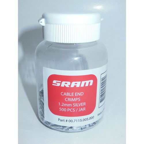 SRAM Cable End Crimps for Bike Derailleur 1.2 mm Silver 500pc Jar shift ...