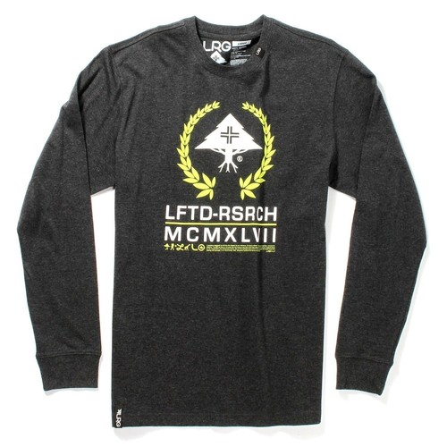 Lrg LFTD MCMXLII Black Heather White Yellow Screenprint L/S Skate Men's ...