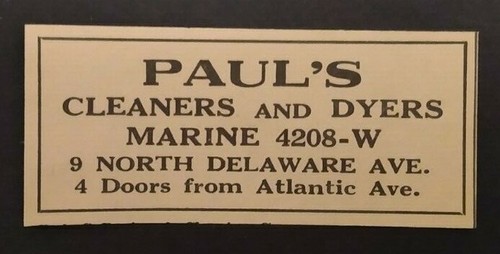 1923 Paul's Cleaners and Dyers Advertisement Atlantic City, NJ | eBay