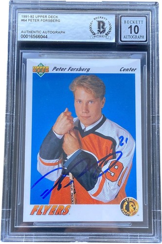 PETER FORSBERG SIGNED 1991/92 UPPER DECK UD ROOKIE RC CARD #246 BAS ...