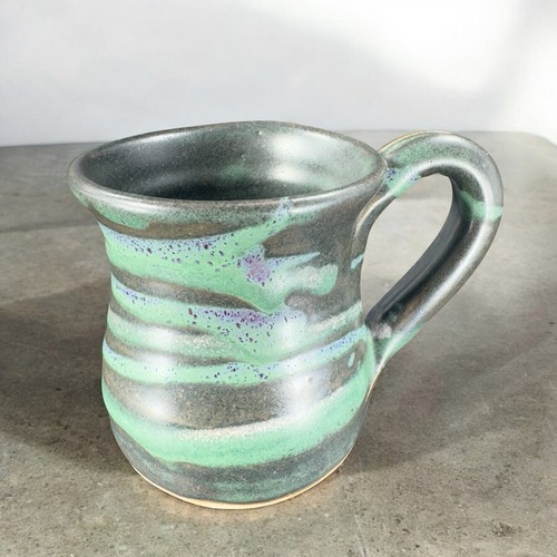Vintage Hand Made Pottery Coffee Mug Cup Artist Signed Pottery Mug Lave ...