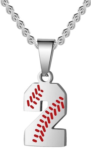Baseball Number Necklace for Boy 2 Athletes Jersey Number Necklace ...