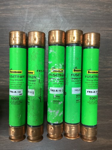 (5) Bussmann FRS-R-10 Fusetron Time-Delay Current Limiting Class RK5 ...