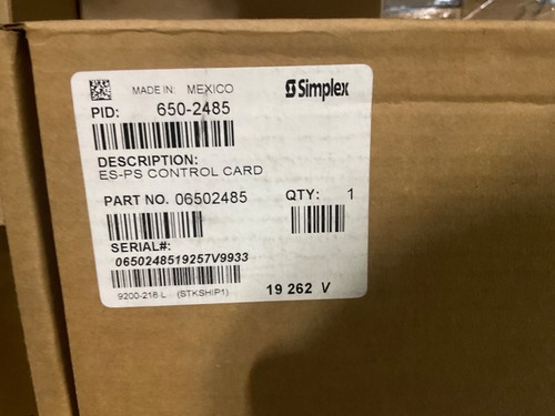Simplex 650-2485 ES-PS CONTROL CARD | eBay