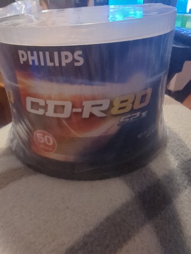 50 Pk Philips 52X Speed 700 MB 80 MIN Blank CD CD-R Discs for Digital ...