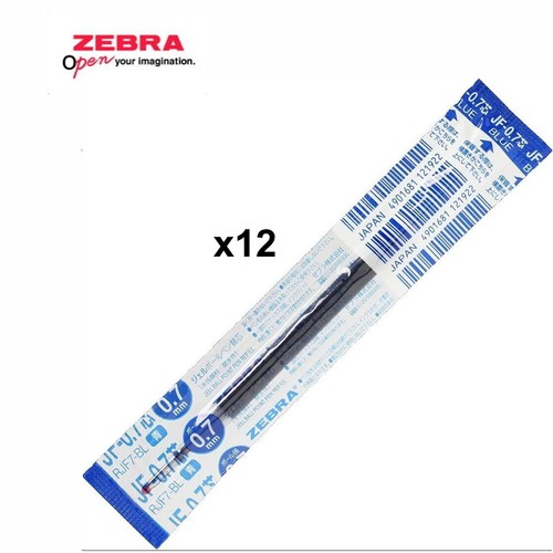 12 pcs ZEBRA JF GEL INK PEN REFILL Blue 0.7mm for Sarasa Ball Point ...