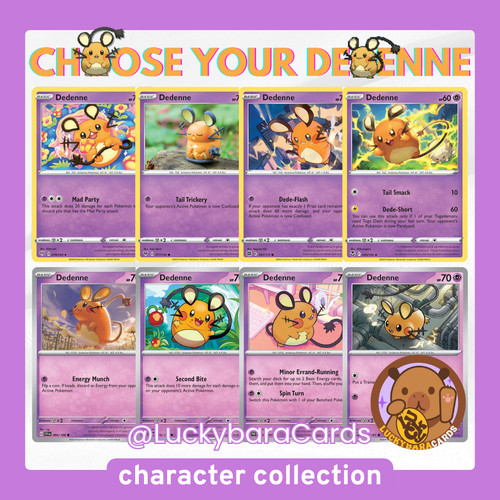 Character Collection | Dedenne Non-holo Reverse Holo Cute Pokémon Cards ...