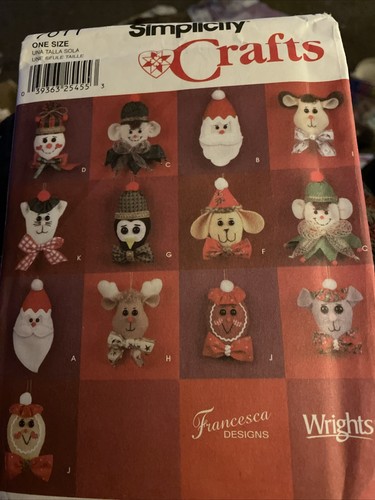 Simplicity 7011 Felt Christmas Ornaments Santa, Gingerbread, Snowman UC ...