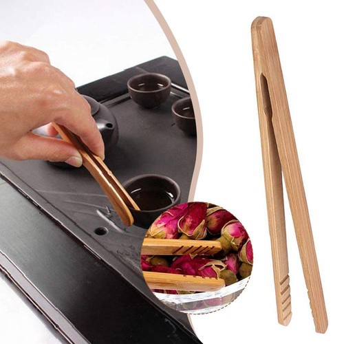 [Reusable Bamboo Toast Tongs Kitchen Utensil Tea Tong For Fruits Toast ...