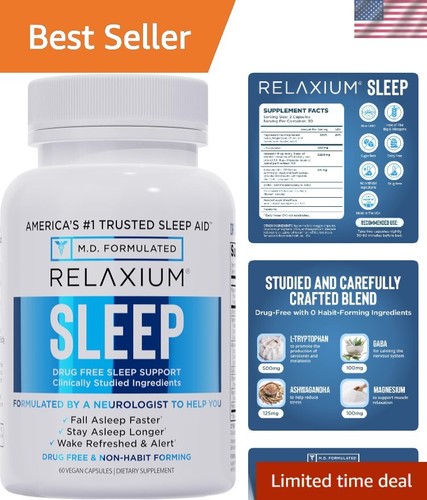 Sleep Aid Capsules Natural Melatonin Magnesium GABA Ashwagandha for ...