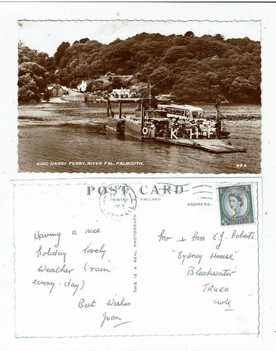 CORNWALL POSTCARD REAL PHOTO OF KING HARRY FERRY, RIVER FAL, | eBay