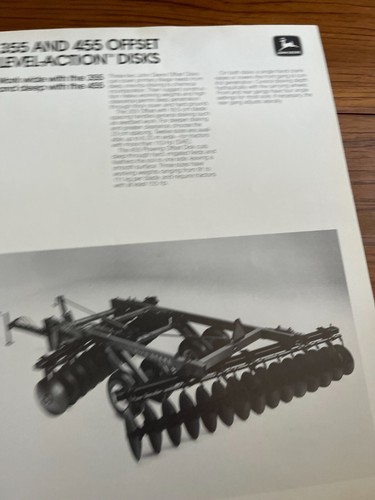John Deere 355 455 Offset Disk Harrow For 1980 Brochure AMIL21 | eBay