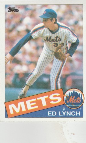 FREE SHIPPING-MINT-1985 Topps New York Mets Baseball Card #467 Ed Lynch ...