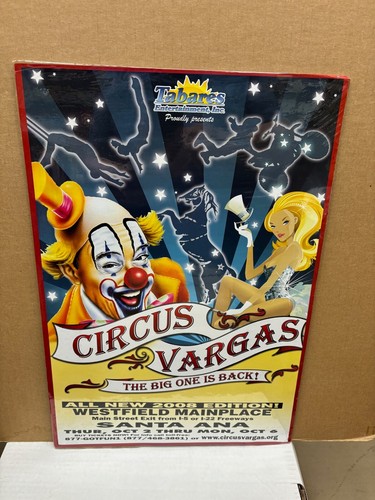 VINTAGE CIRCUS VARGAS POSTER 13"X19" SANTA ANA/2008 EDITION/CLOWN ...