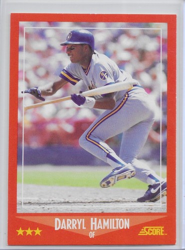 1988 Score Rookie & Traded Baseball Darryl Hamilton XRC / Rookie Card ...