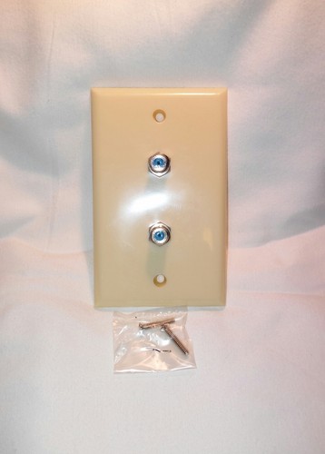 (5) RG6/RG59 COAX WALL PLATE DUAL TAN | eBay