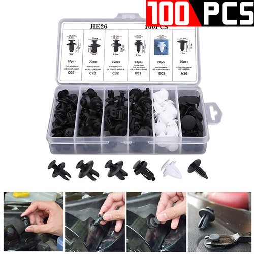 100PCS Retainer Clips Body Bumper Rivet Retainer Trim Molding Push Pin ...