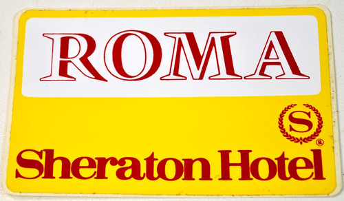 Luggage Label SHERATON HOTEL Roma Sticker Decal Rome Italy Vintage | eBay