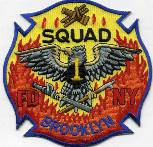 New York City FDNY SQUAD - 1 "Eagle -BROOKLYN n/S" (4.5" x 4.5" ) fire ...