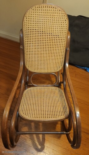 Vintage BENTWOOD ROCKER cane back bottom rocking chair mid century ...