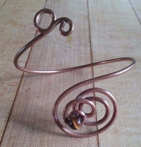Unique Handmade Single Copper Wire Bangle Bracelet Cuff - Copper ...