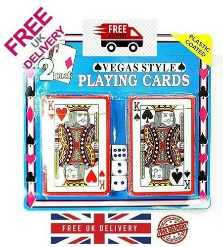 Playing Cards 2 Decks of Plastic Cards With 3 Dices Vegas Style Games ...