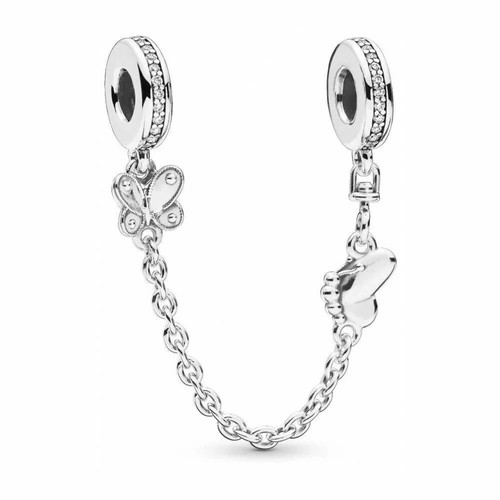 Pandora S925 With CZ Butterfly Safety Chain Charm 797865CZ-05 | eBay