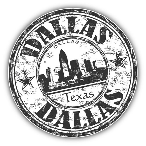 Dallas Texas Grunge Rubber Stamp Travel Car Bumper Sticker Decal ...