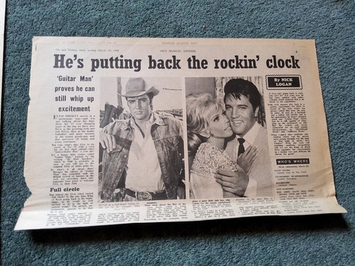 Sk17 Ephemera Pop Music 1968 Pop Article Elvis Presley Guitar Man | eBay