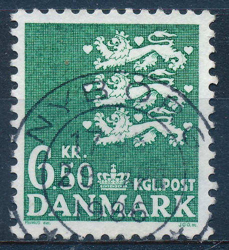 Denmark Scott 805/AFA 847, 6.50kr Small Coat of Arms, VF Used Stamp | eBay