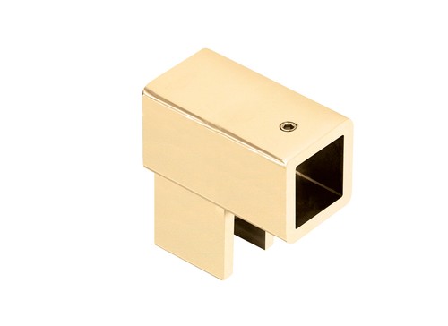 Square Support Bar Swivel U-Bracket for 3/8" - 1/2" Glass - Satin Brass ...