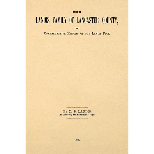 The Landis Family of Lancaster County hardcover | eBay