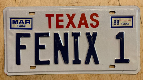 TXS VANITY LICENSE PLATE " FENIX " TX FENIX COMPANY FLASHLIGHT RACING ...