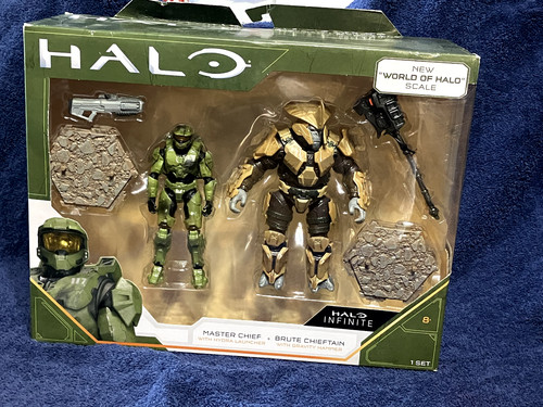 Halo Infinite Master Chief & Brute Chieftain 4 Inch Figures World Of ...