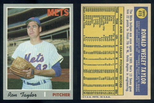 (63208) 1970 Topps 419 Ron Taylor Mets-EM | eBay