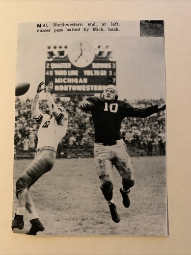 Bob Motl Northwestern Wildcats vs Michigan 1942 S&S Football Pictorial ...