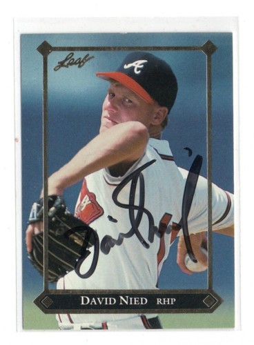DAVID NIED ATLANTA BRAVES 1992 LEAF ROOKIE IP/TTM AUTOGRAPH AUTO | eBay