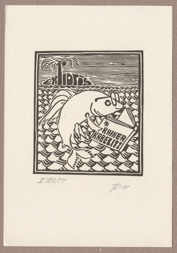 Exlibris - HEINZ RIEGER - For Rainer Kabelitz - Signed - 1988 - X3 - 77 ...
