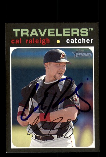 Signed Baseball Card Auto Cal Raleigh 2020 Topps Heritage Minor #90 ...