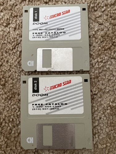 Vintage Micro Star Doom Game 3.5 Floppy Disks 1 & 2 | eBay