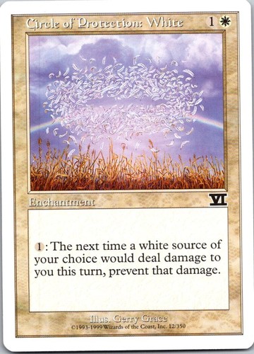Magic the Gathering Circle of Protection: White Core Set 6th Edition ...
