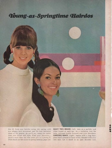 Young-as-Springtime Hairdos-Hair styles-1967 Magazine article Flip ...