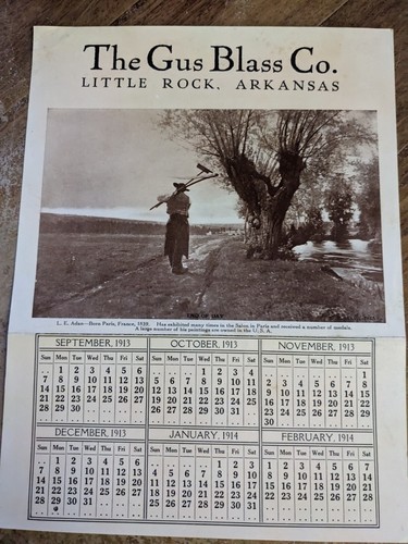 1913 Calendar The Gus Blass Co | eBay